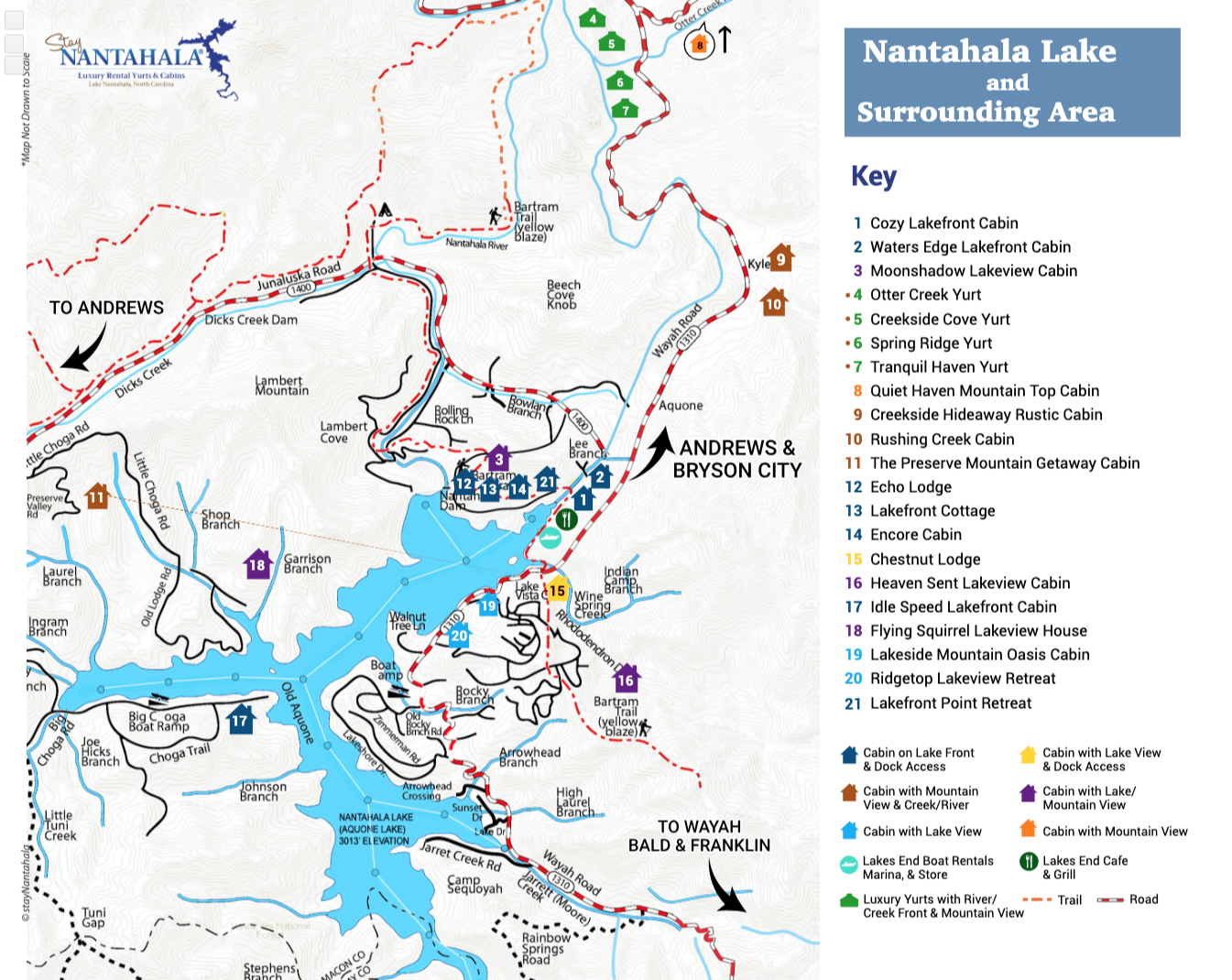 Cabin & Luxury Yurt Locations | stayNantahala